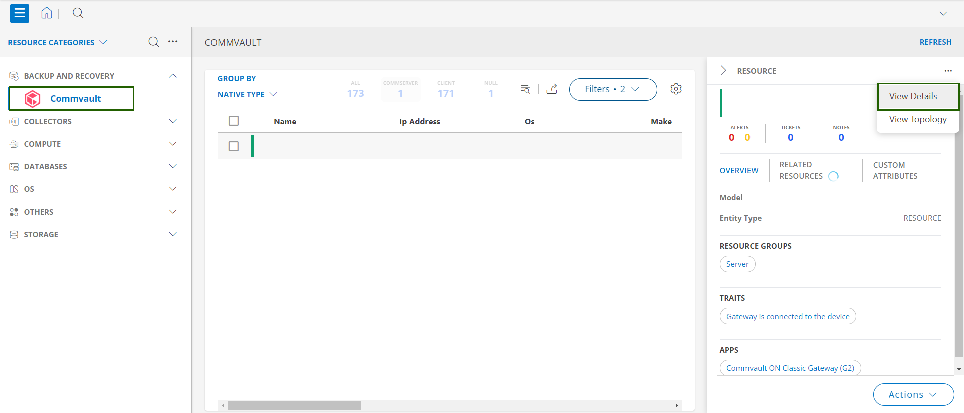 Commvault | OpsRamp Documentation